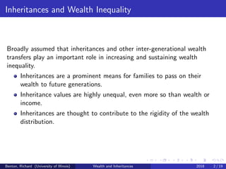 Exploring the Long Run Wealth Effects of Inheritances | PDF