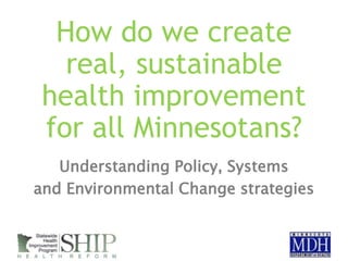 Importance of PSE Change on Workplace Wellness | PPTX