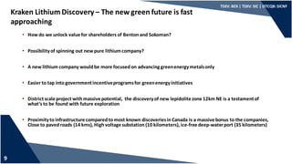 Benton & Sokoman Kraken (Lithium) Presentation - October 2022 | PDF