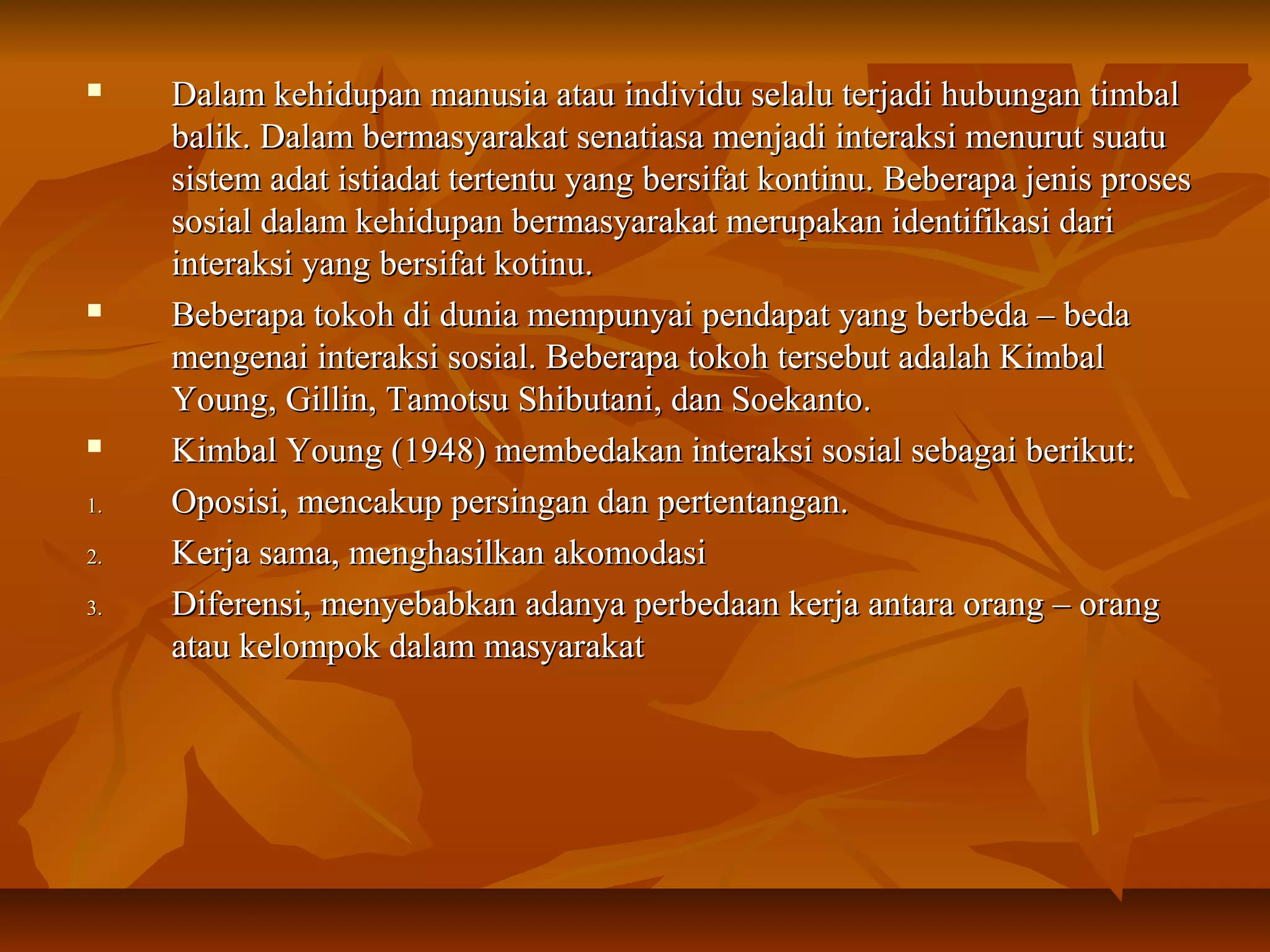 Bentuk bentuk interaksi sosial | PPT