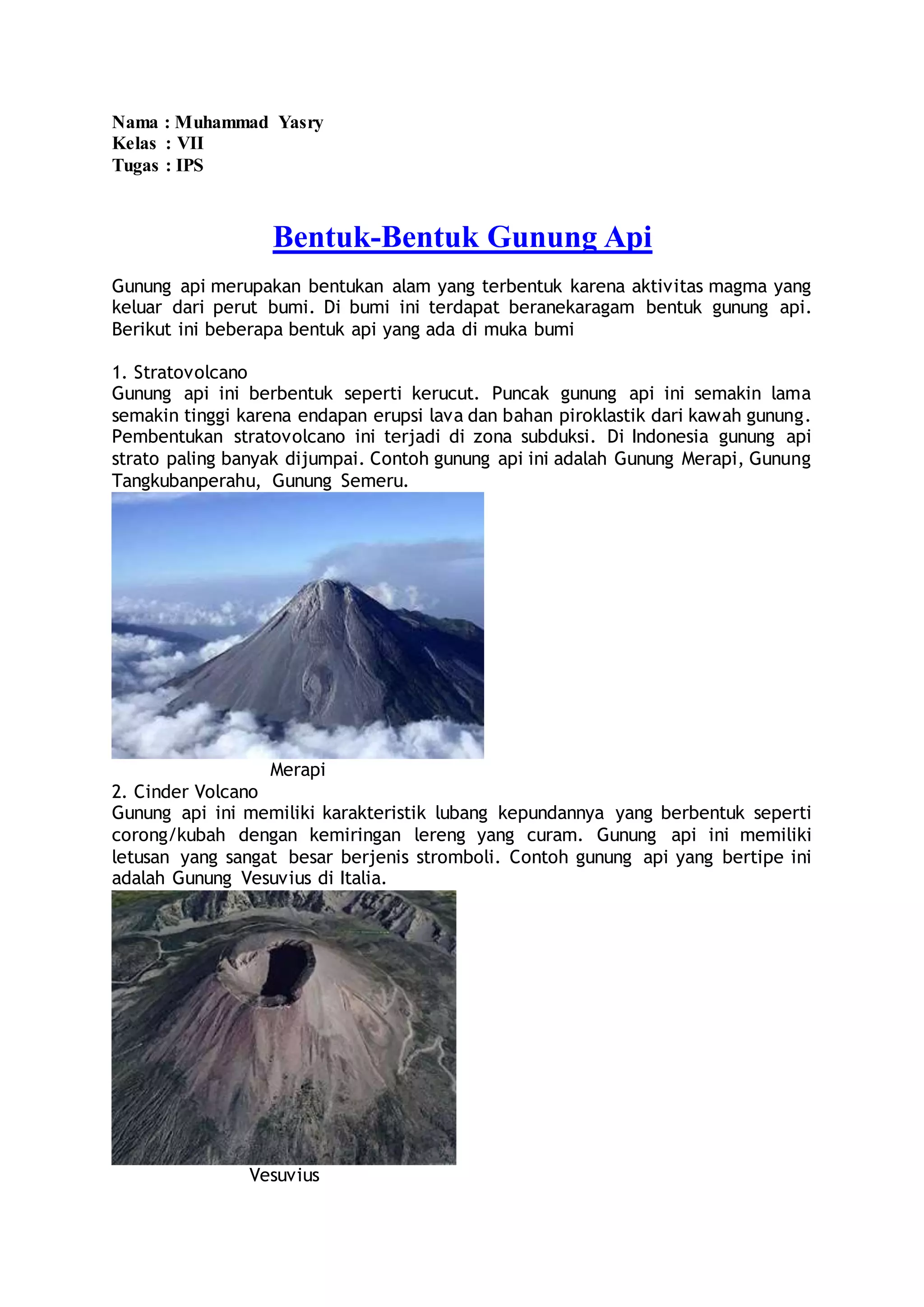 Bentuk2 gunung api | PDF