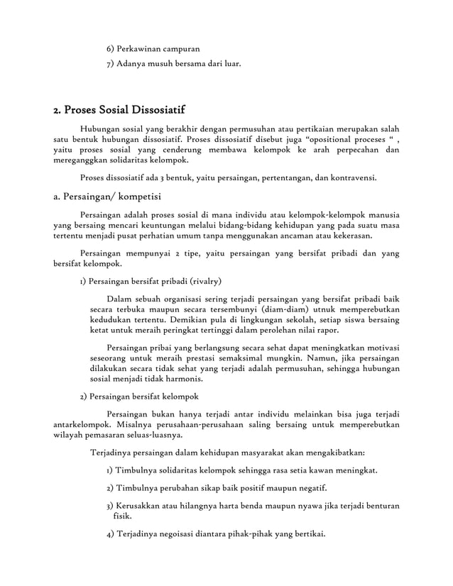 Bentuk-Bentuk Hubungan Sosial | DOCX