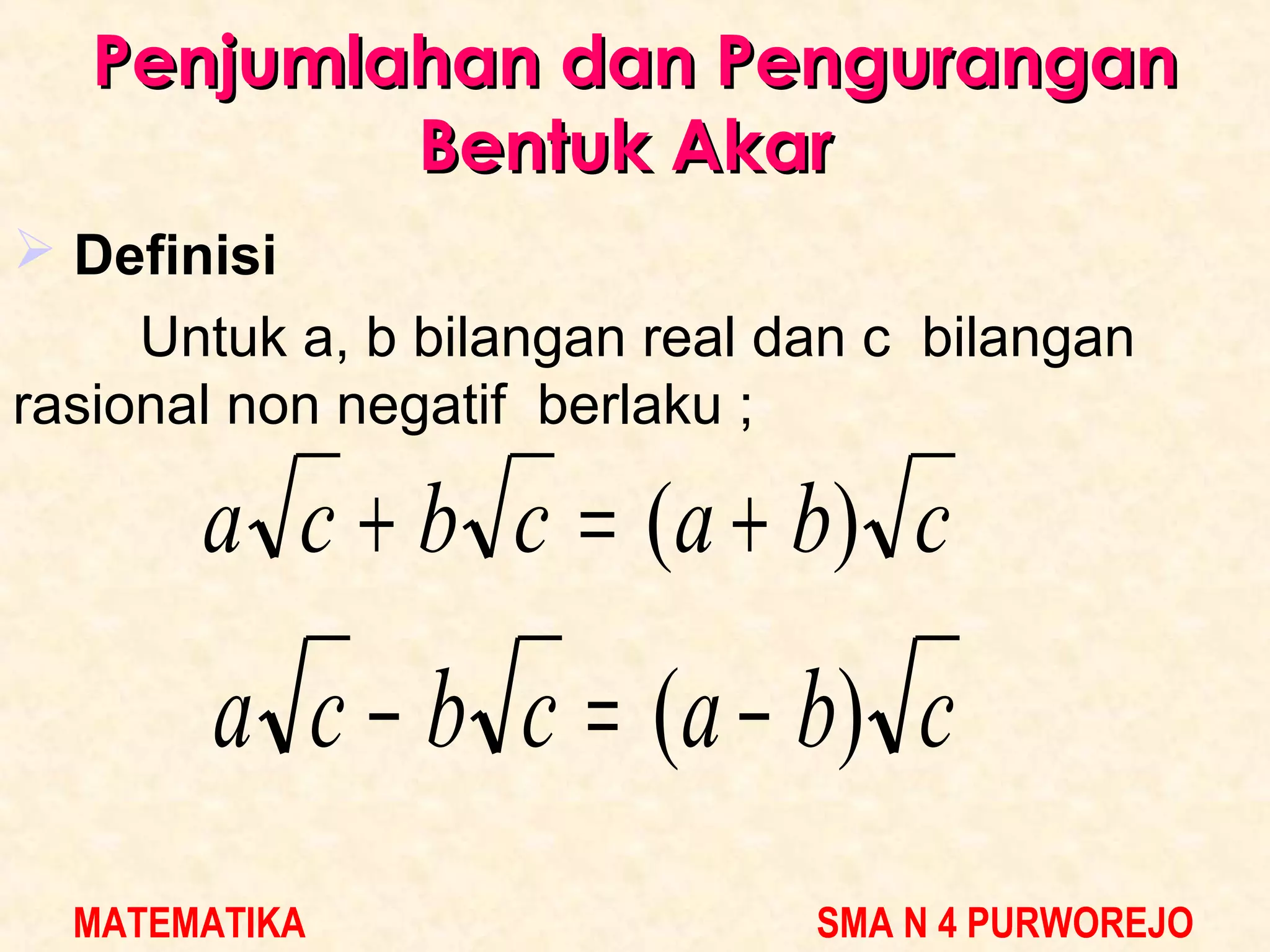 Bentuk akar | PPT