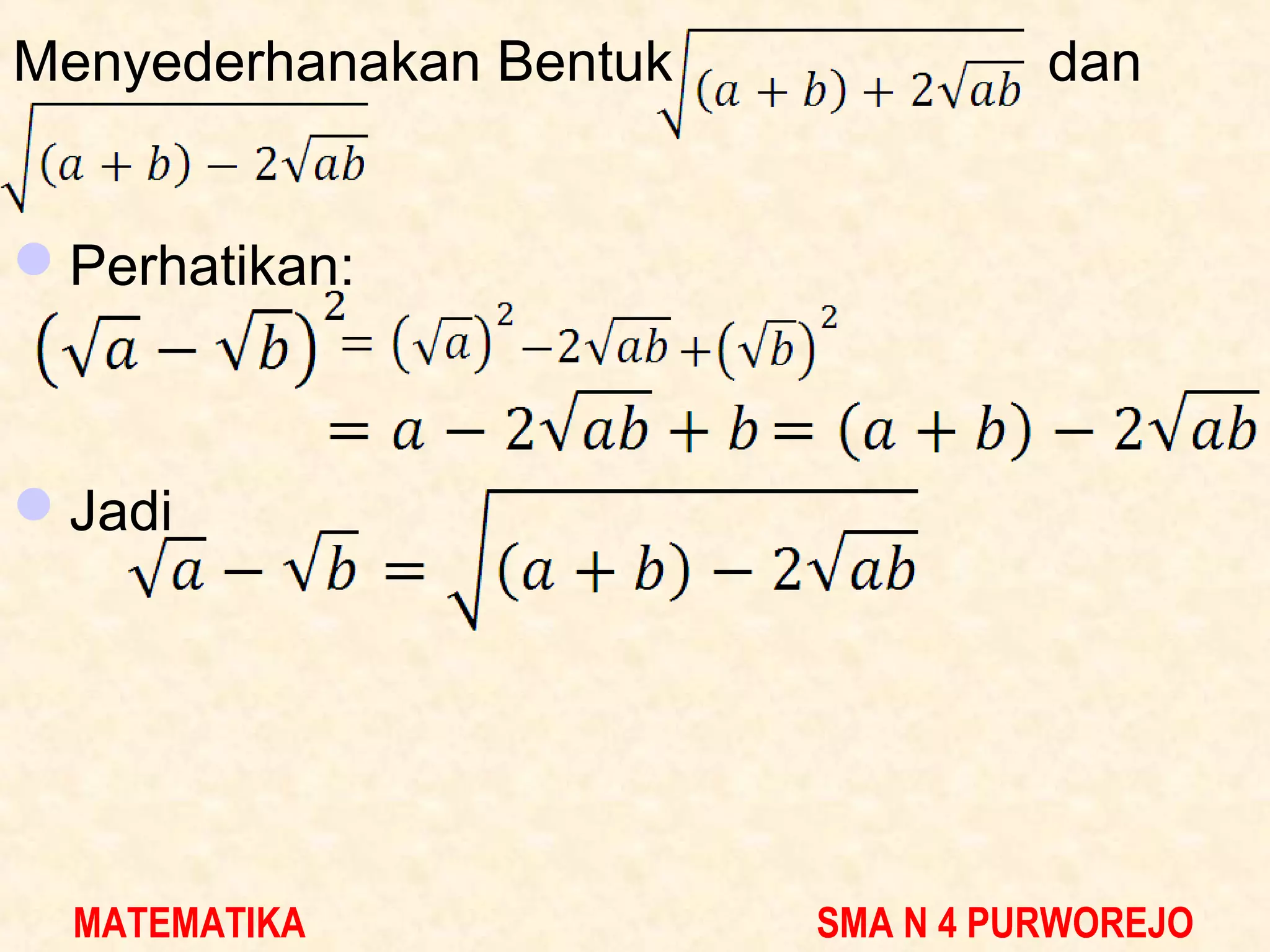 Bentuk akar | PPT