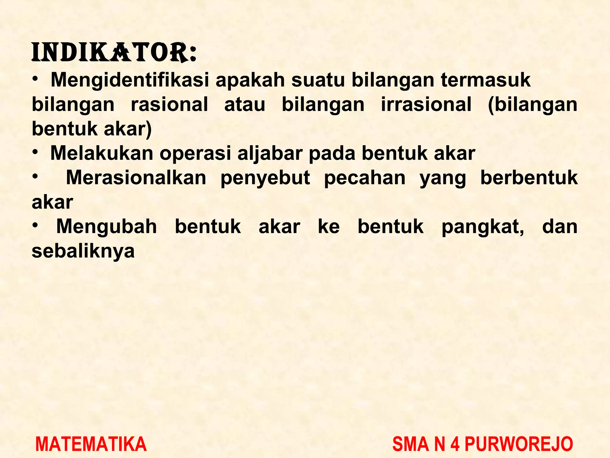 Bentuk akar | PPT