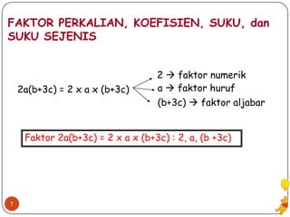 Bentuk aljabar | PPTX