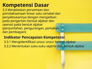 BENTUK ALJABAR microteaching.pptx matematika | PPTX
