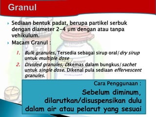 Bentuk dan cara pemberian obat | PPTX