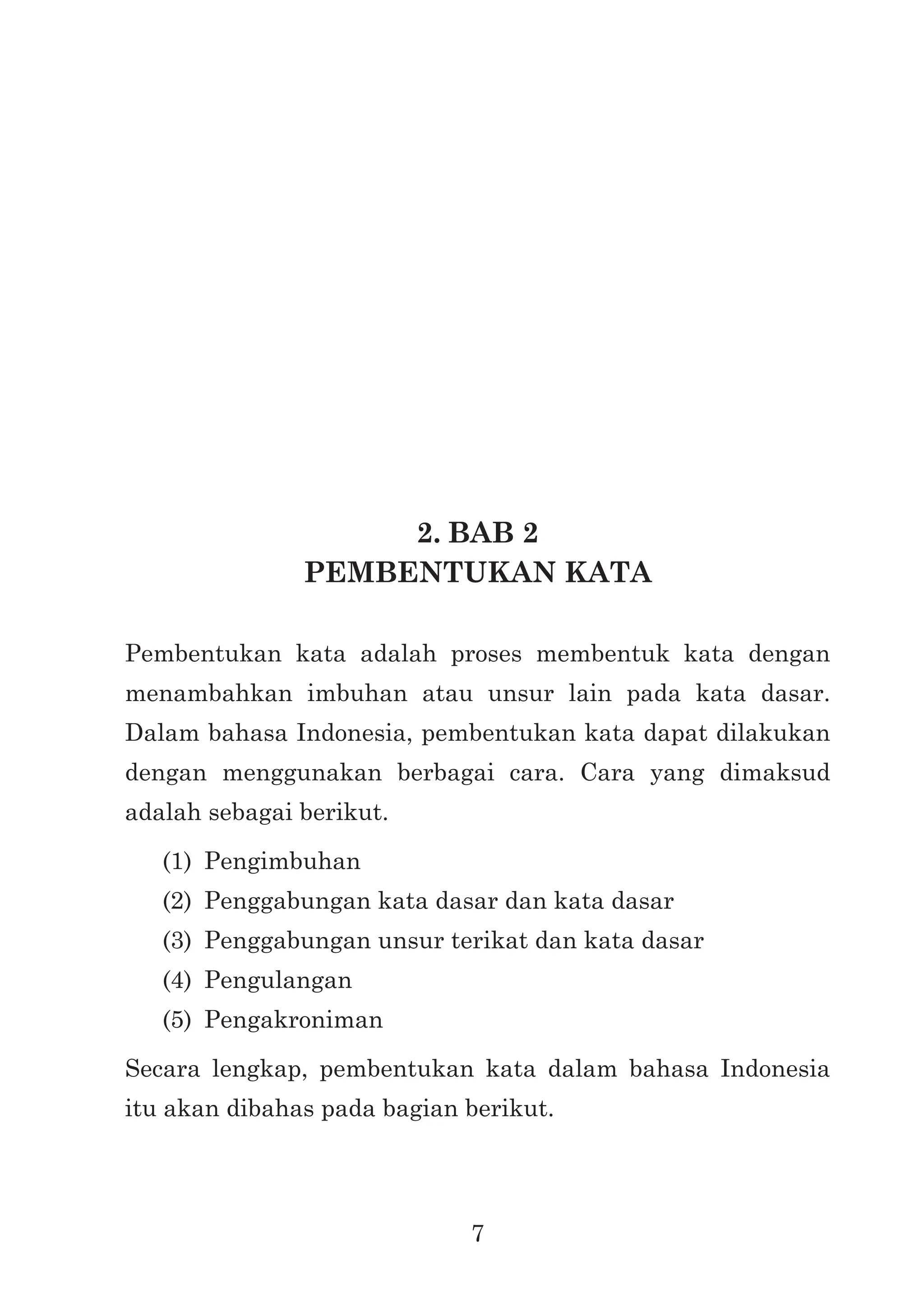 Bentuk dan Pilihan Kata Bahasa Indonesia | PDF