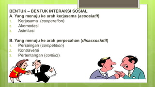 materi bentuk- bentuk interaksi sosial dalam pelayanan | PPTX
