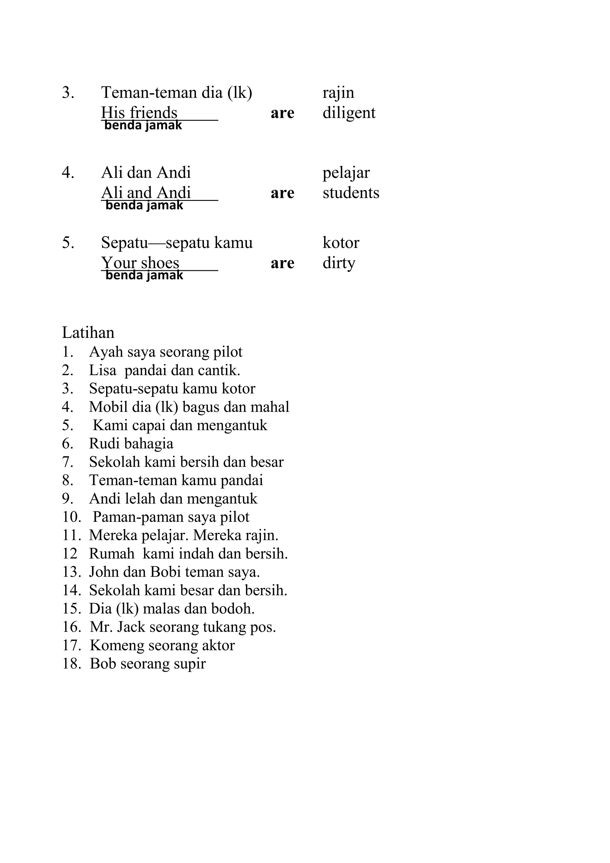 Bentuk jamak dan tunggal | PDF