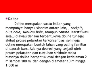 Bentuk Lahan Asal Kars geomorfologi indonesia | PPTX