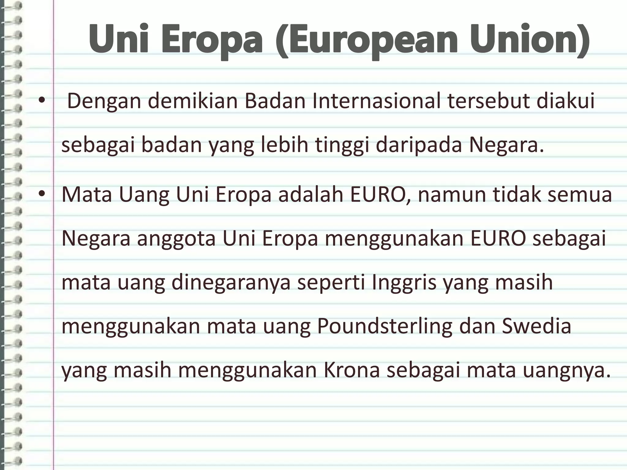 Bentuk lembaga integrasi ekonomi di dunia | PPTX