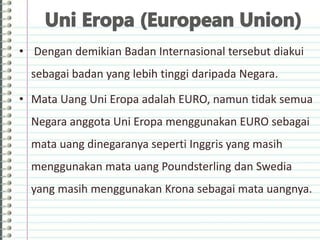 Bentuk lembaga integrasi ekonomi di dunia | PPT
