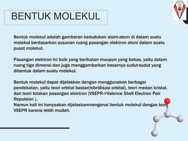 Bentuk Molekul dan Kepolaran Senyawa Kovalen | PPTX