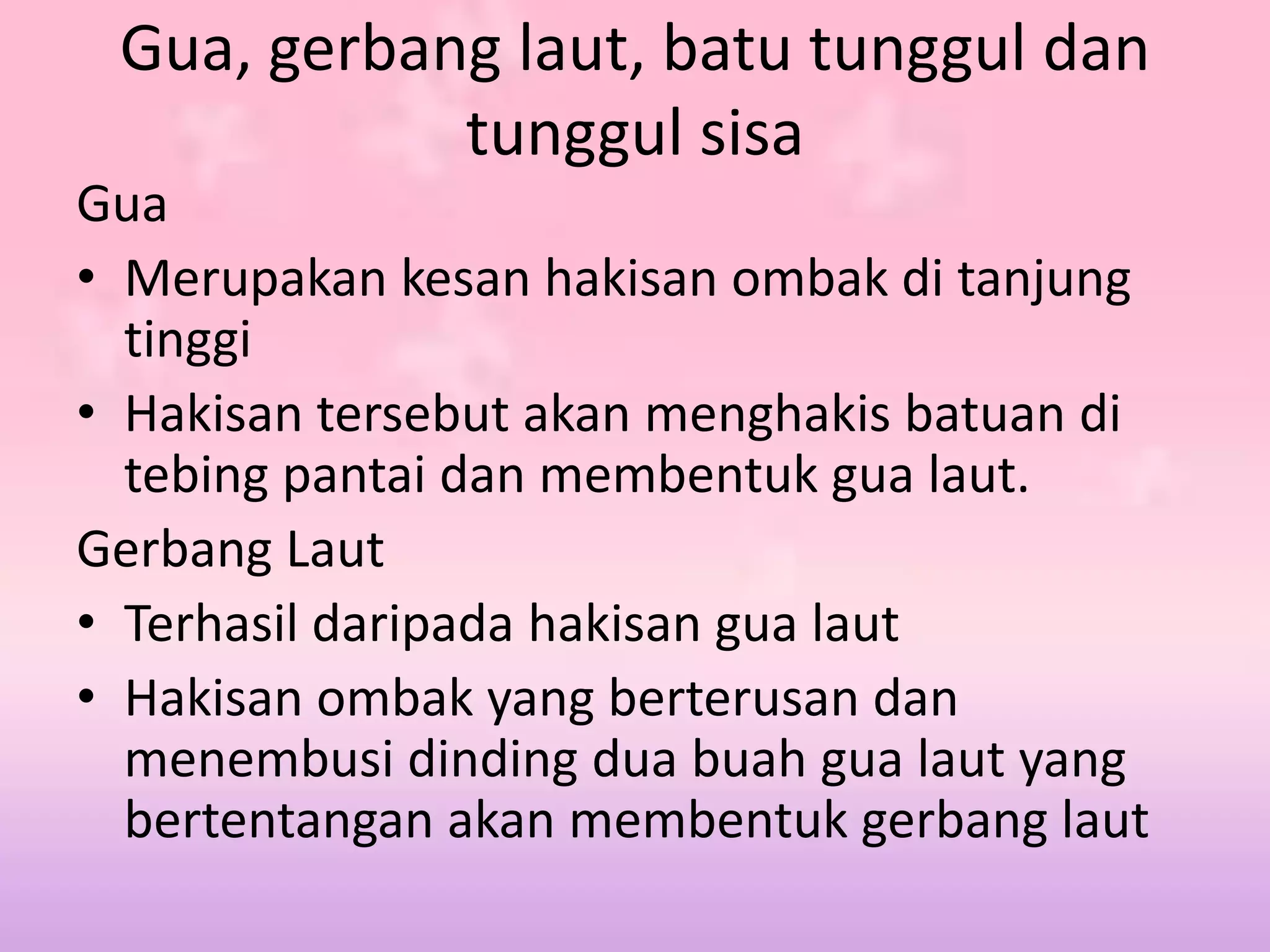 Bentuk muka bumi hakisan ombak | PPTX