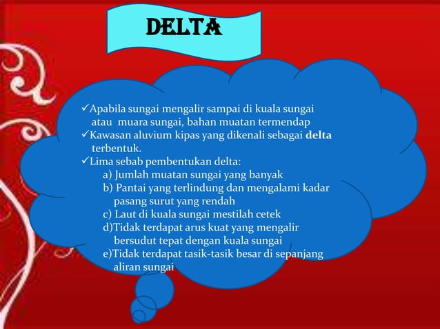 Bentuk muka bumi hasil hakisan dan pemendapan sungai | PPTX