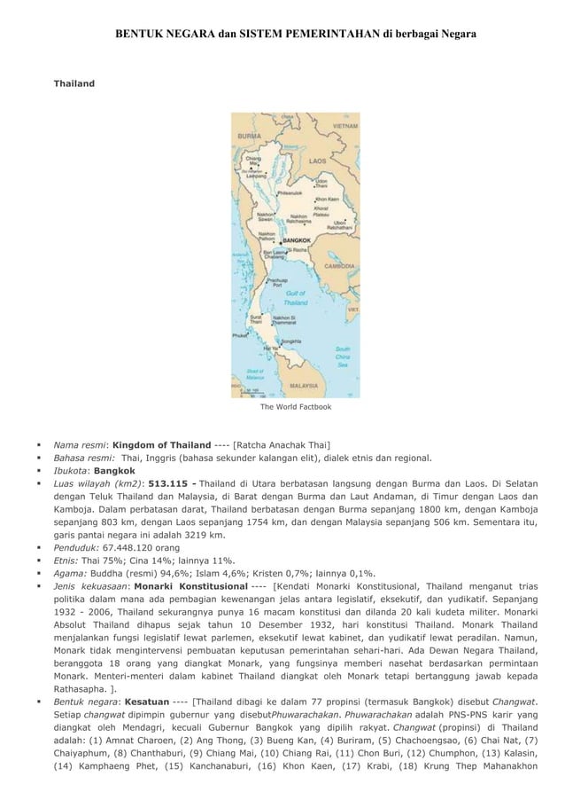 Bentuk negara dan sistem pemerintahan di berbagai negara | PDF