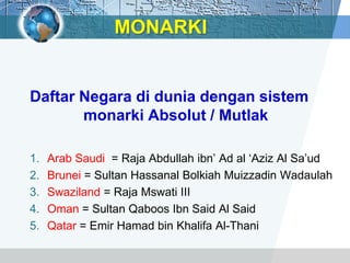 Bentuk negara & sistem pemerintahan di dunia | PPTX