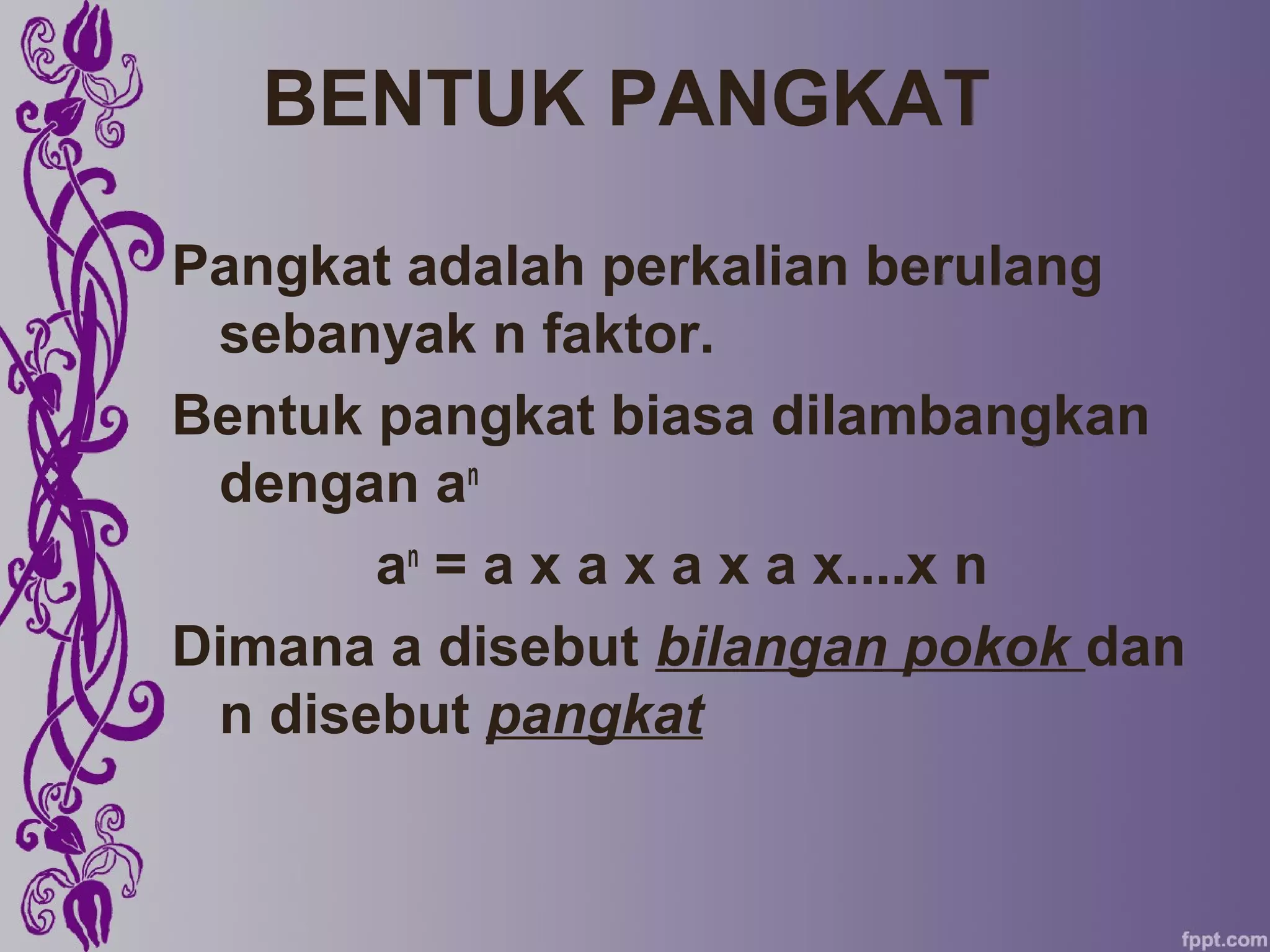 Bentuk pangkat | PPT