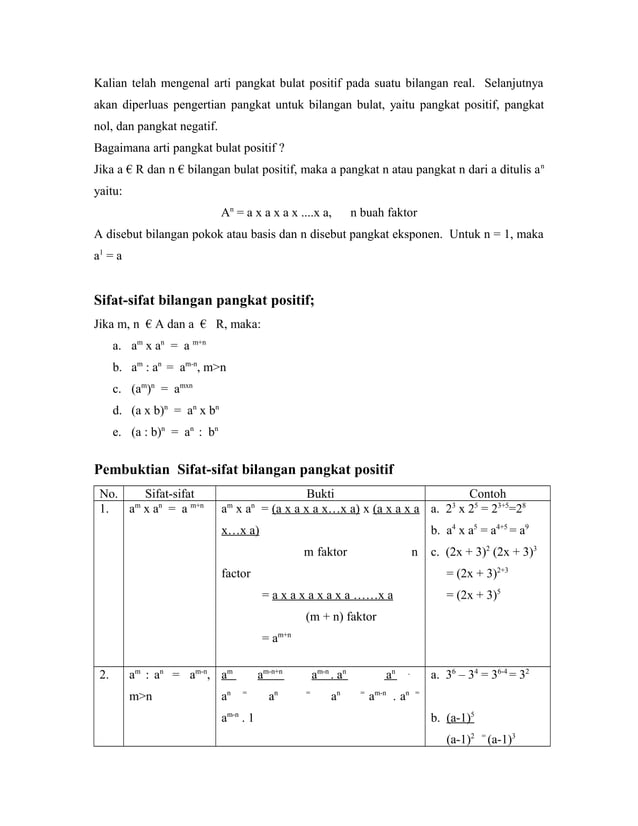 Bentuk pangkat | PDF