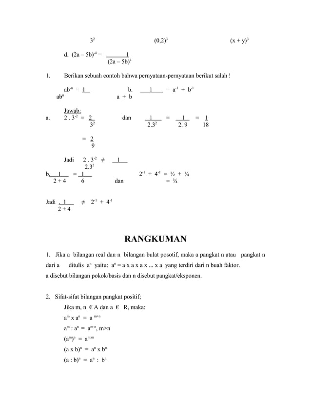 Bentuk pangkat | PDF