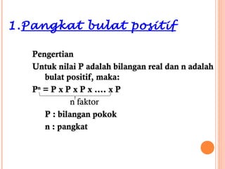 Bentuk pangkat akar dan logaritma | PPT