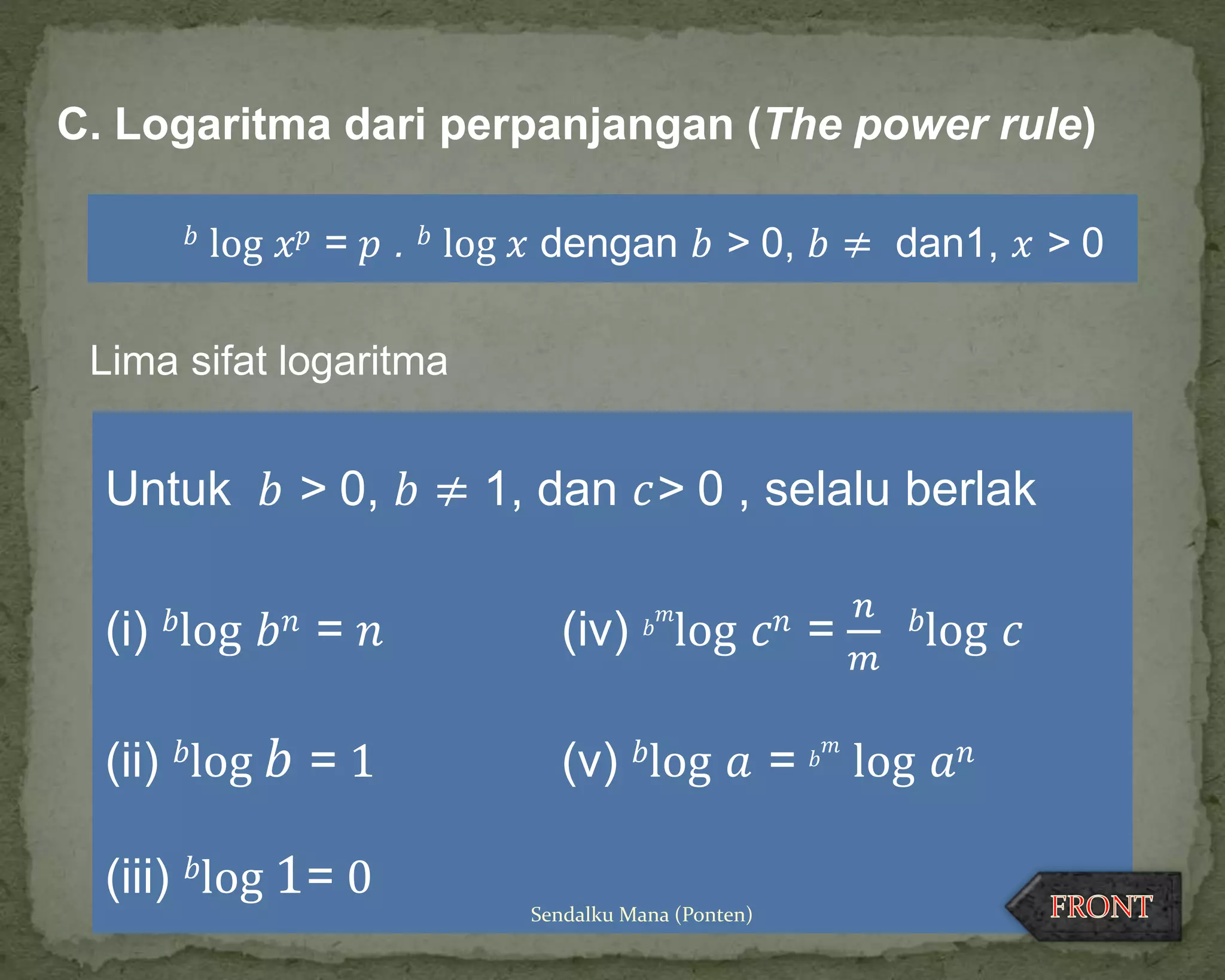 Bentuk pangkat, akar, dan logaritma | PPTX