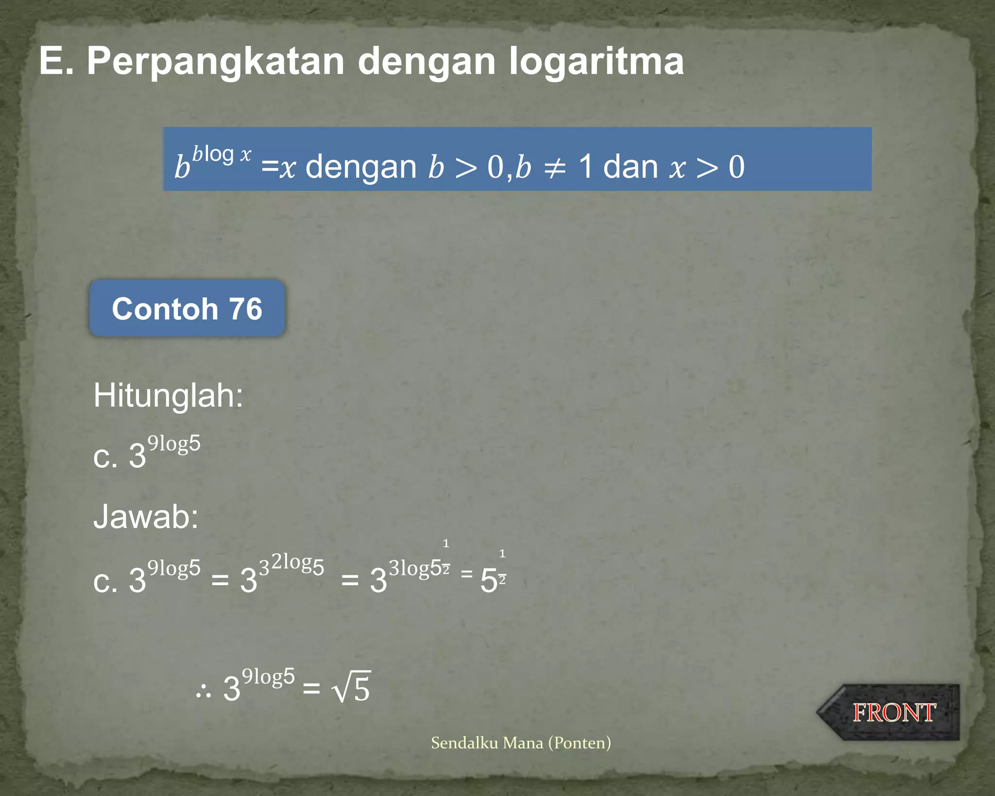 Bentuk pangkat, akar, dan logaritma | PPTX