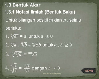 Bentuk pangkat, akar, dan logaritma | PPTX