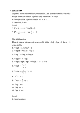 Bentuk pangkat, akar, dan logaritma(pertemuan keempat) | PDF