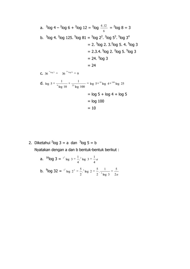 Bentuk pangkat, akar, dan logaritma(pertemuan keempat) | PDF