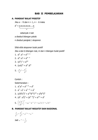 Bentuk pangkat, akar, dan logaritma(pertemuan pertama) | DOCX