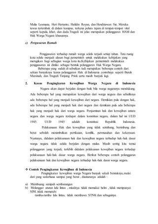 Bentuk pelanggaran hak warga negara | PDF