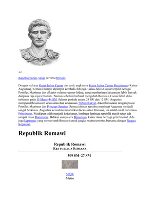 Bentuk pemerintahan romawi | DOCX