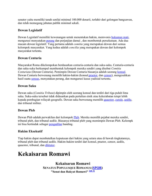 Bentuk pemerintahan romawi | PDF