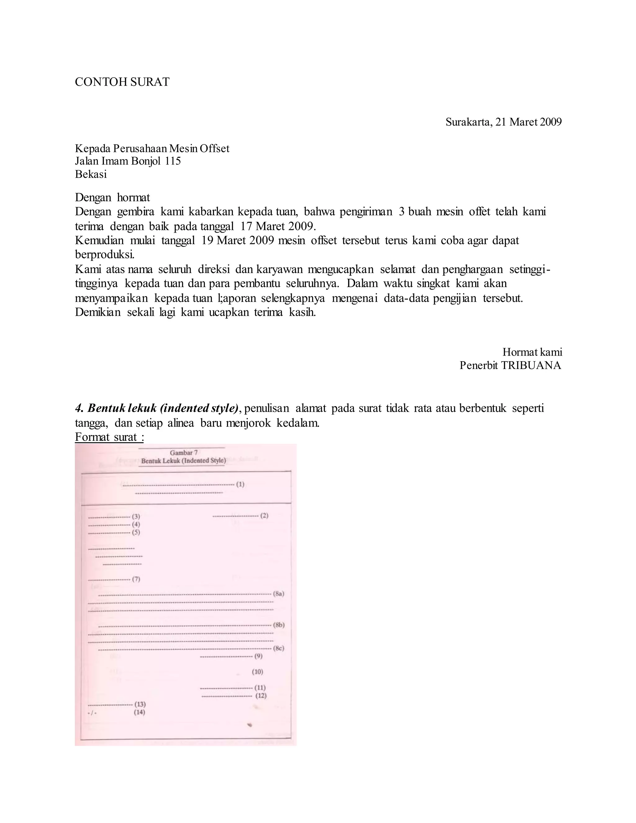 Bentuk surat | DOCX