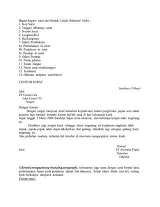 Bentuk surat | DOCX