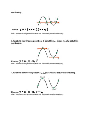Bentuk umum dan sifat parabola | DOCX
