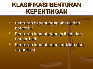 BENTURAN KEPENTINGAN MATERI SLIDES 6.ppt