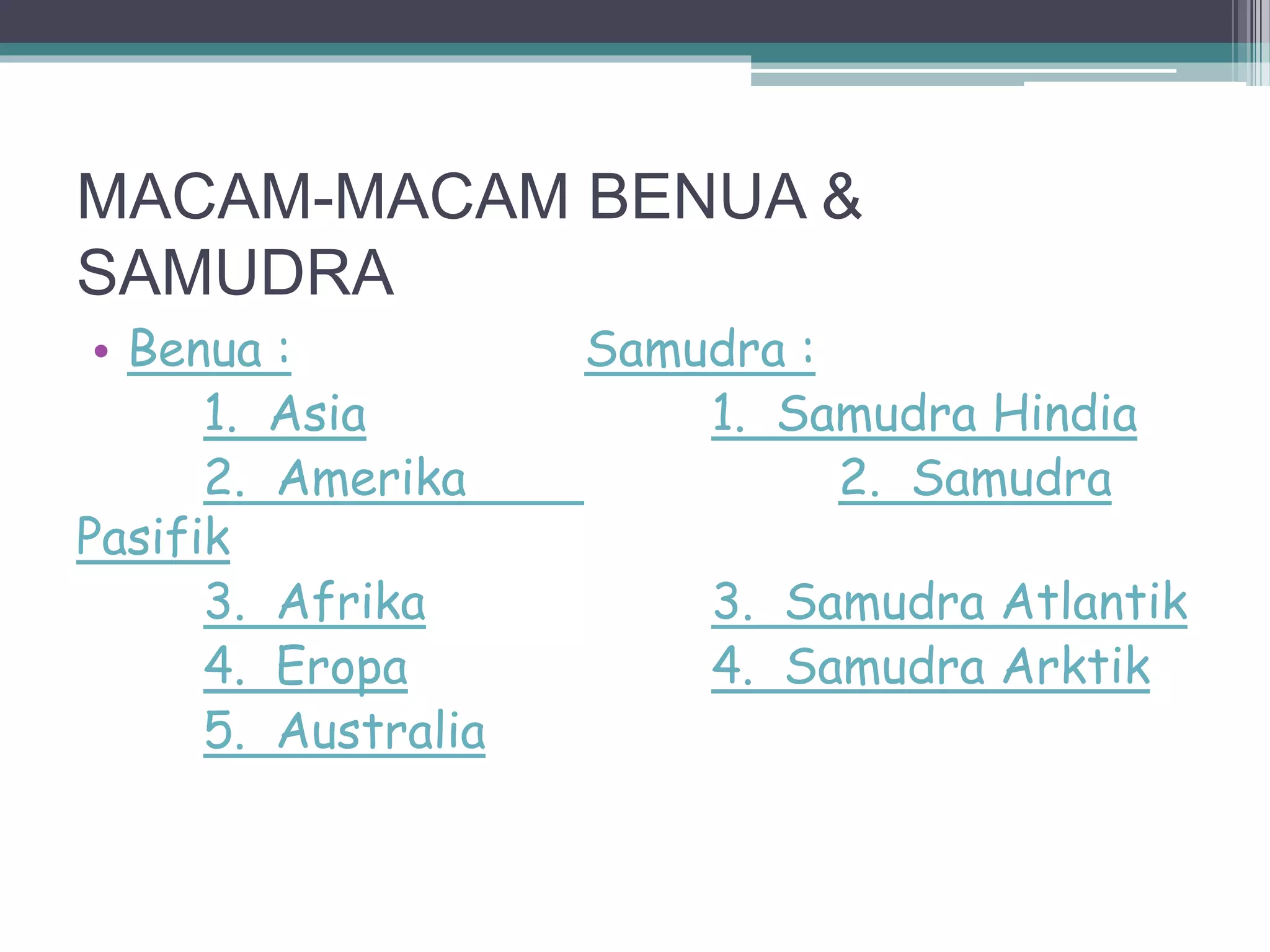 Benua dan samudra | PPTX