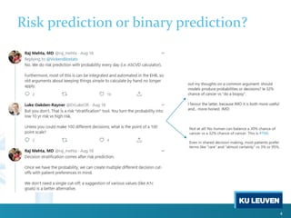 Calibration of risk prediction models: decision making with the lights ...