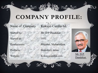 Business Strategies & CSR Activities of Kokuyo Camlin Ltd. | PPTX