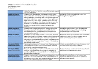 Ben white final major project production diary template 2014_2015 2 | DOCX