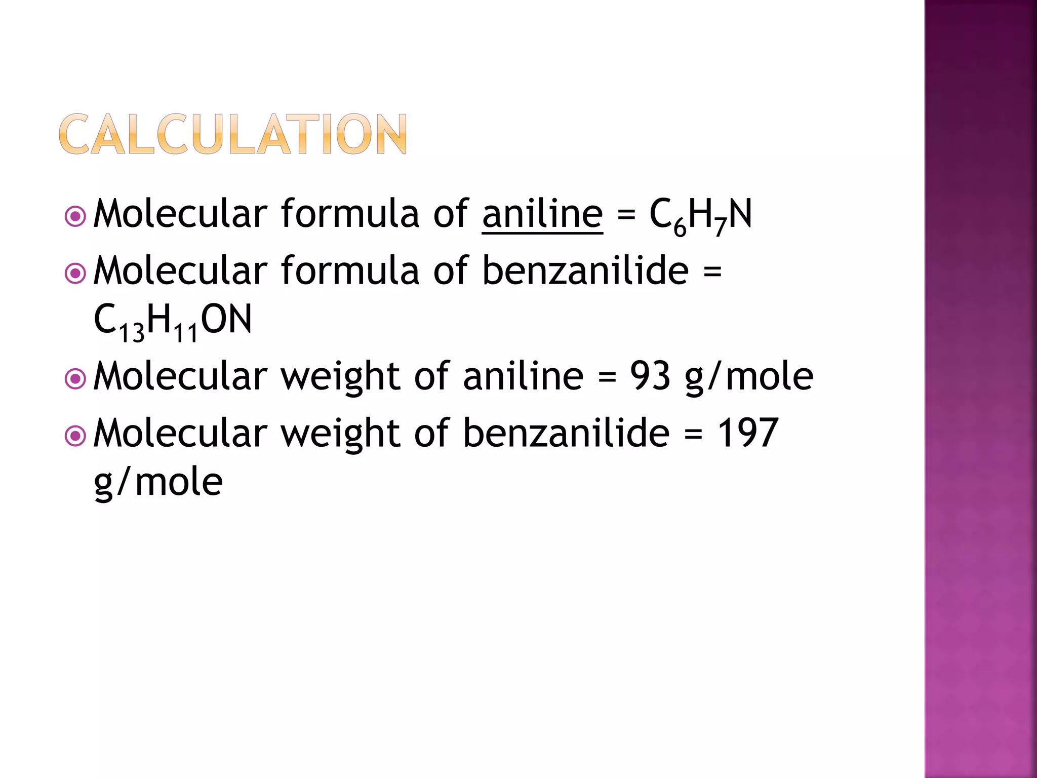 Benzanilide synthesis | PPTX