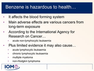 Benzene - monitoring, managing and reducing the risk | PPTX