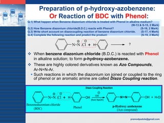 Benzene diazonium chloride by dr. pramod r. padole | PPT