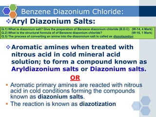 Benzene diazonium chloride by dr. pramod r. padole | PPT