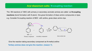 Benzene Diazonium Salts and its application | PPTX | Chemistry | Science