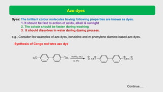 Benzene Diazonium Salts and its application | PPTX | Chemistry | Science